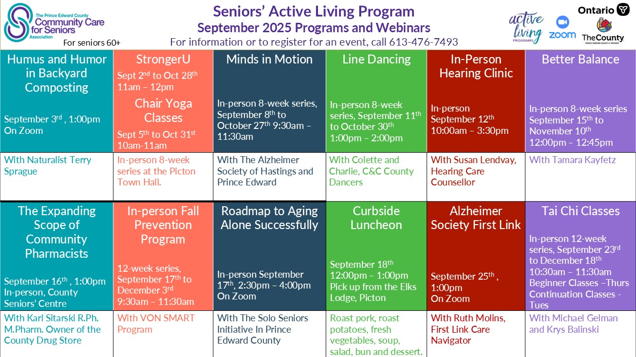 VIRTUAL Educational Session – The Prince Edward County Community Care ...